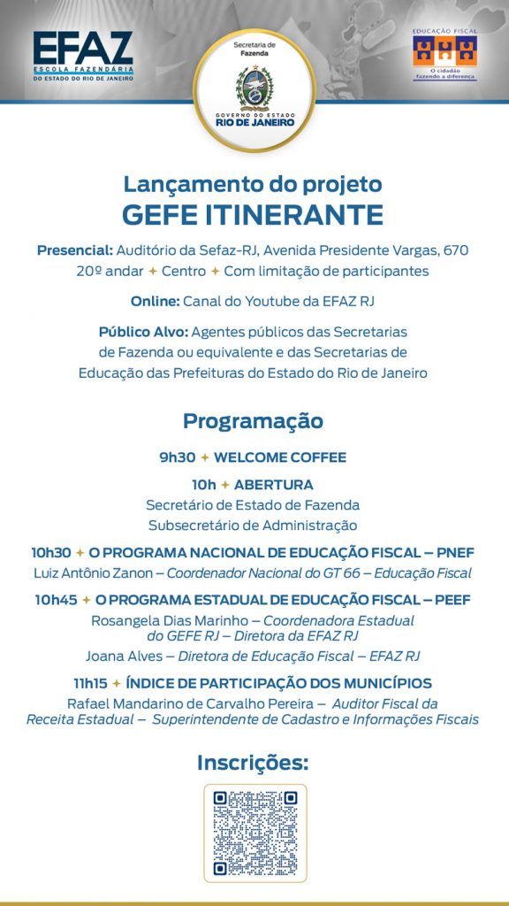 Gefe Itinerante – Programação – EFAZ - Secretaria de Estado de Fazenda ...